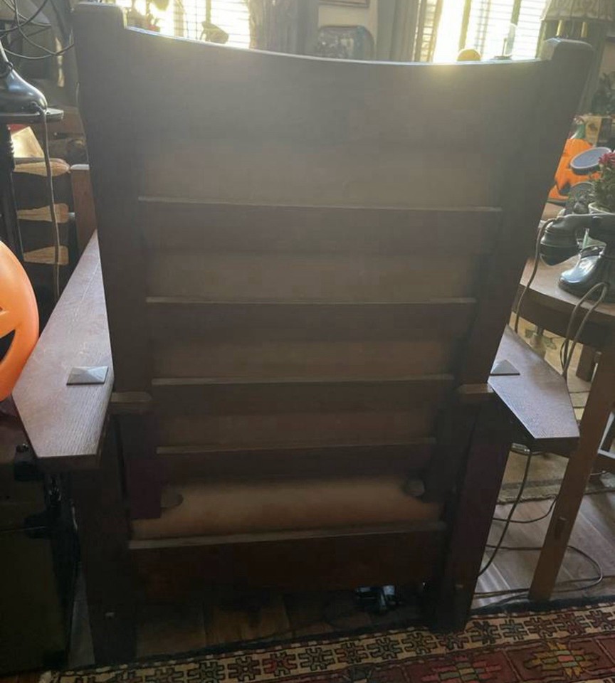 Gustav Stickley #332 flat arm morris chair Warren Hile Style | eBay