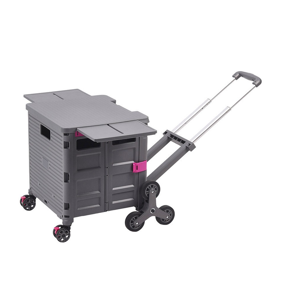 Foldable Trolley Crate Boot Cart Mobile Shopping Camping Picnic Storage ...