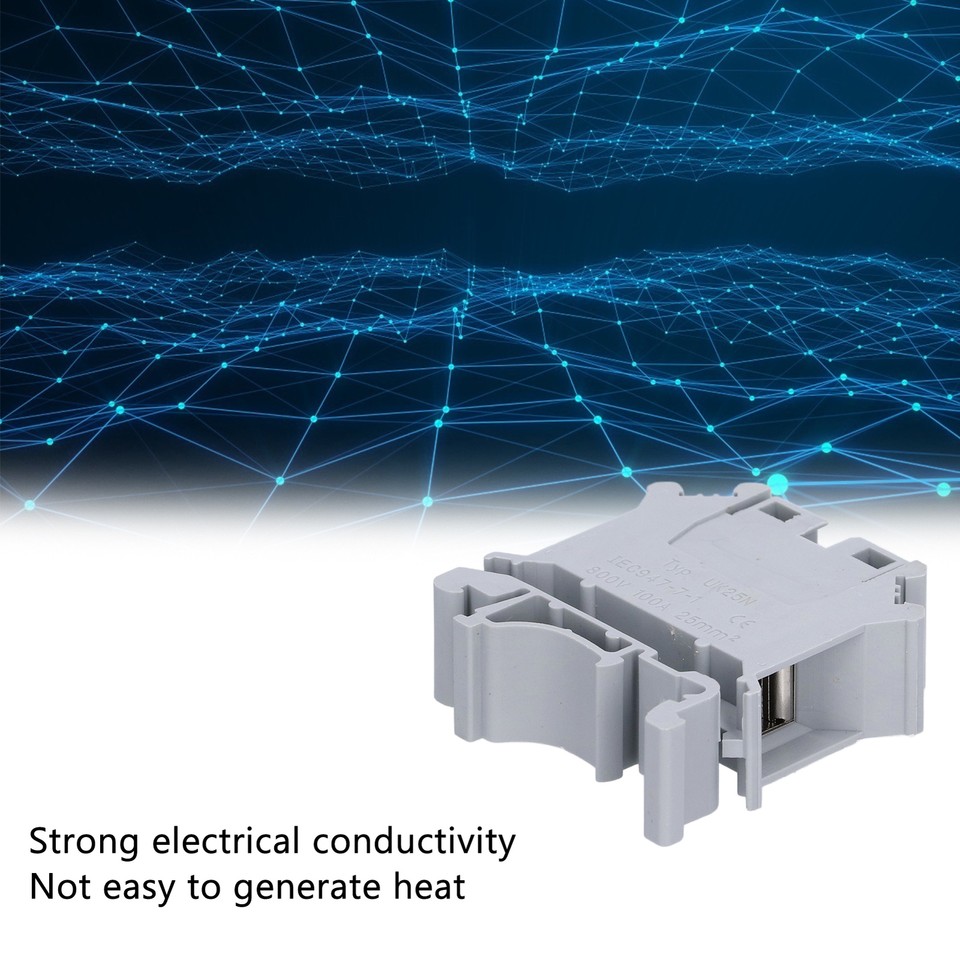 DIN Rail Mount Terminal 100A 25mm2 Universal 50pcs Wire Connection ...