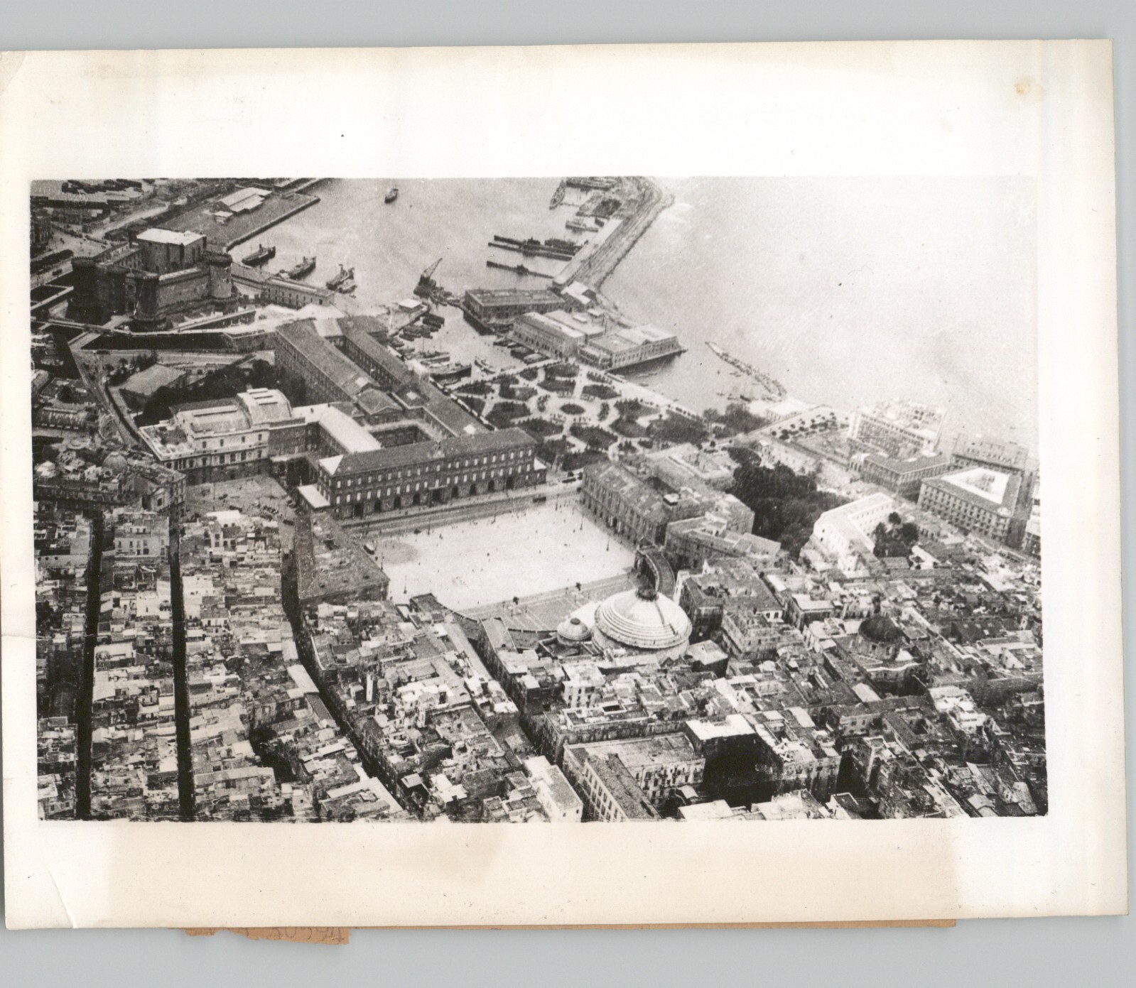 BOMBER PLANE POV Plebiscito Square NAPLES Italy Vintage WWII 1943 Press ...