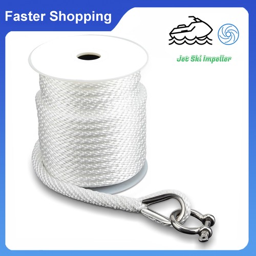 Dia 3/8" x 100 Feet Anchor Rope Braided Anchor Line Premium Solid Braid ...