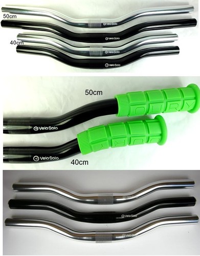 VeloSolo UK RISER BAR handlebar POLISHED BLACK fixed track city urban ...