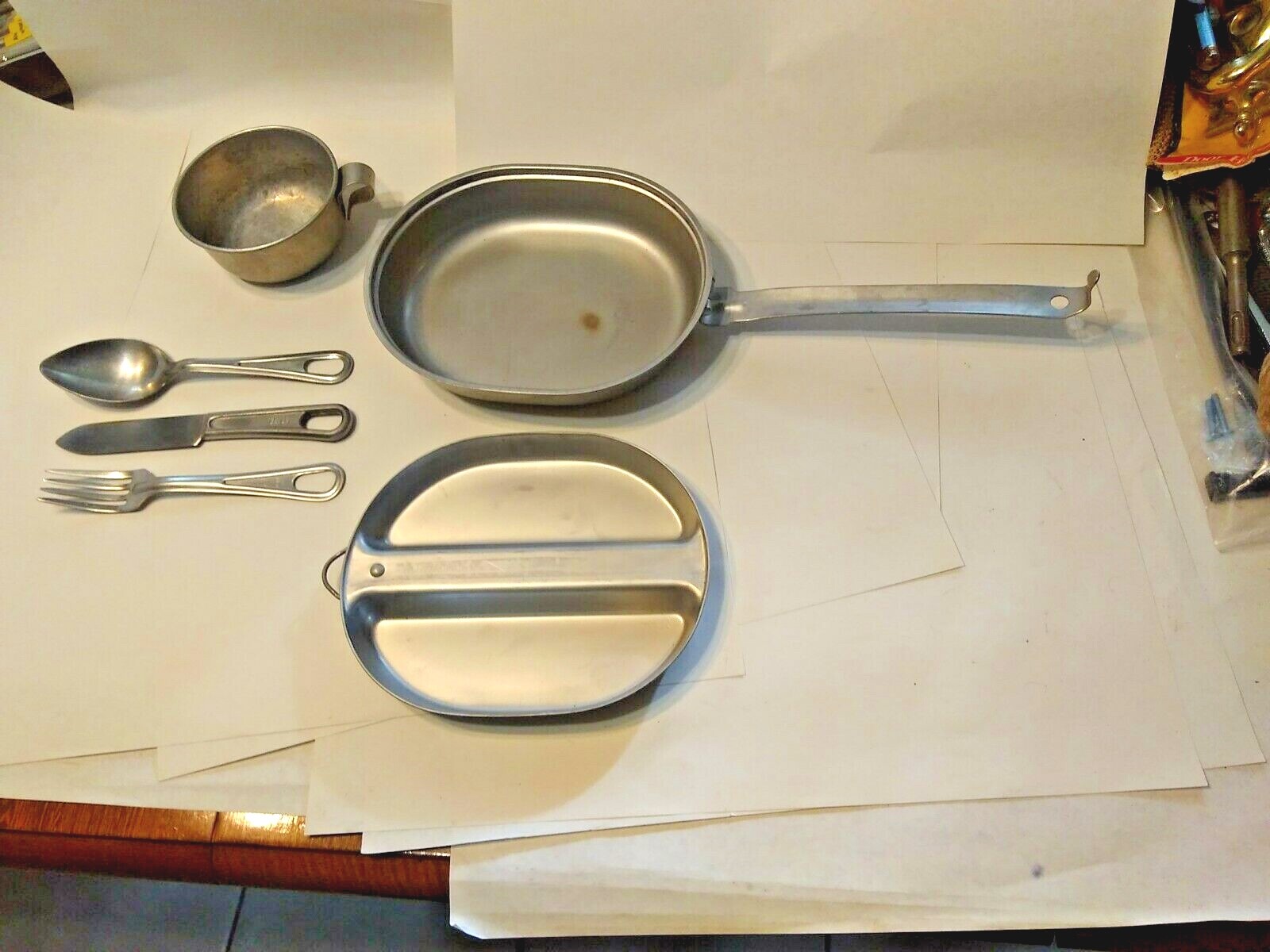 Vintage U.S. WYOTT Mess Kit W/ U.S Silverware And Mess Cup | eBay