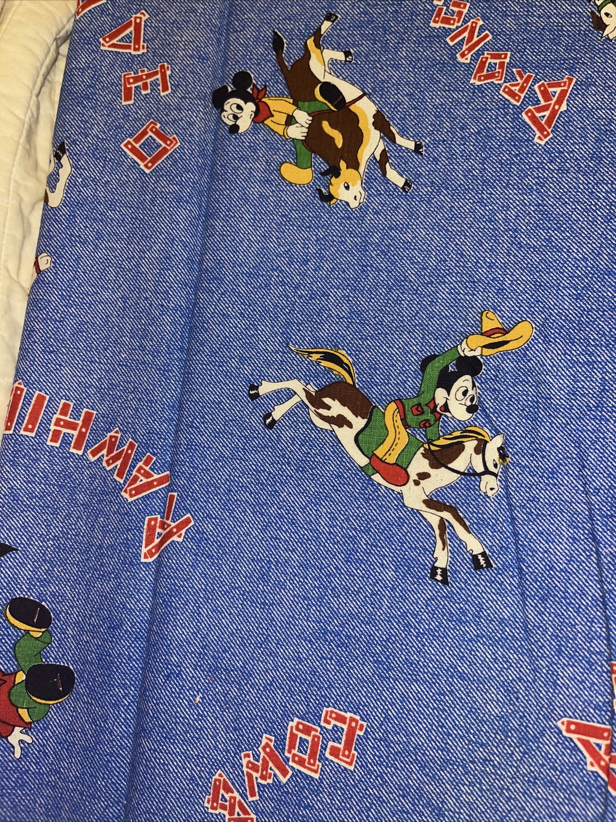 Vintage HTF Disney Mickey Mouse Western Cowboy Rodeo Bronco Bustin ...