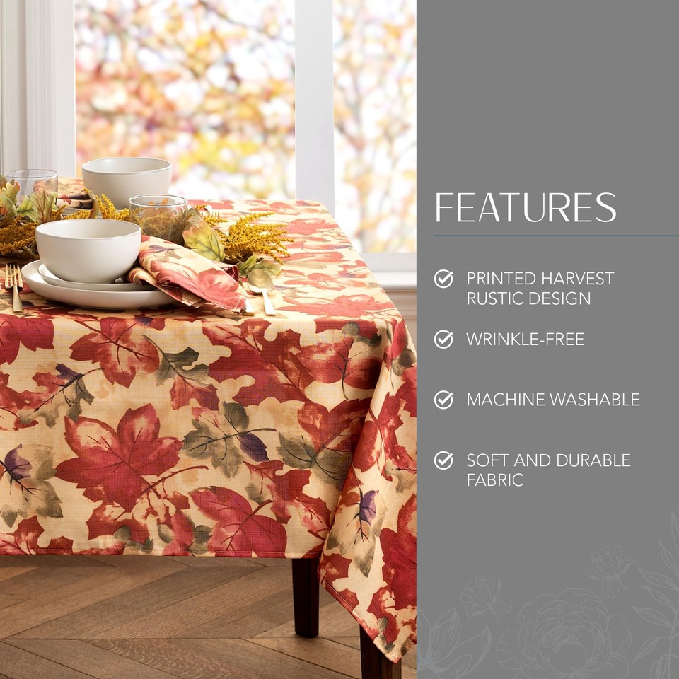 Home Fashions Harvestfestival Fall Printed Tablecloth 60" X 120" Ob | eBay