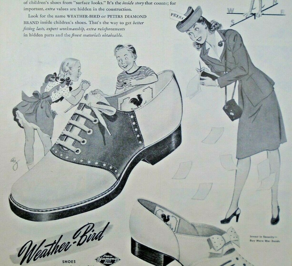 Vintage Peters Diamond Brand Weather-Bird Shoes Print Advertisement ...