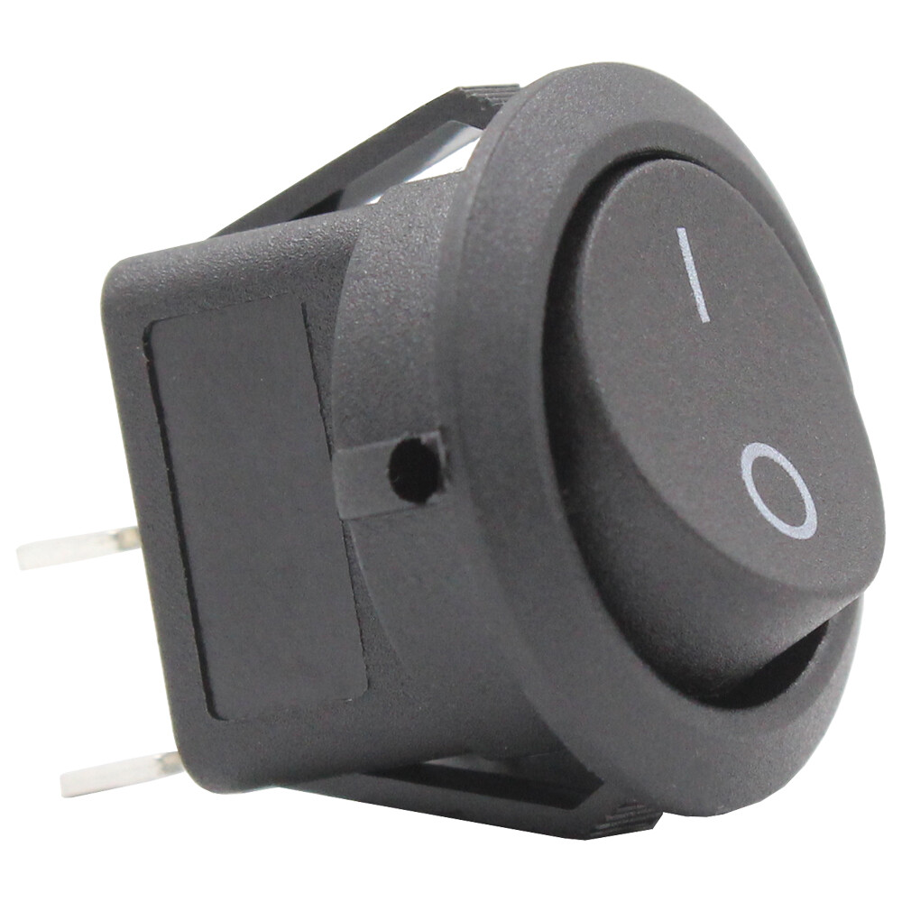 On-Off No LED MINI ROUND TOGGLE SWITCH - Black 12v On Off 2 Pin SPST ...