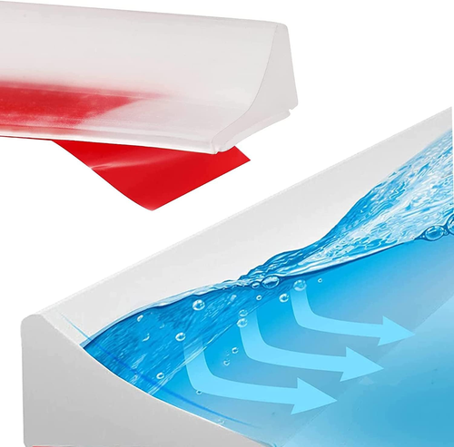 39'' Bendable Shower Water Dam Threshold Transparent Bath Shower ...