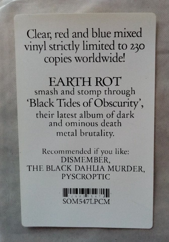 EARTH ROT black tides of obscurity..LP CLEAR BLUE RED-FRENCH-SEASON OF ...