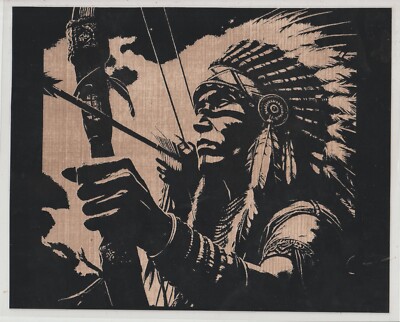 Native American Shooting Bow #2 Scratchboard Art 8 x 10 | eBay