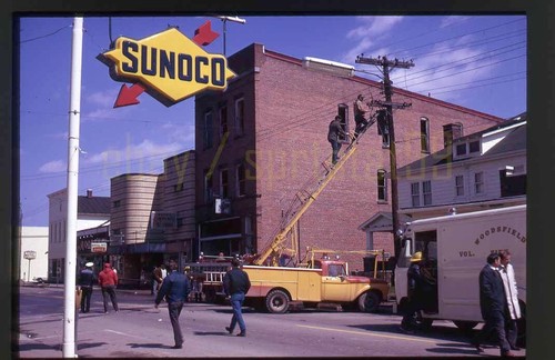 1974 Sunoco Gas Station Sign / Woodsfield OH Fire Dept Truck - Vtg 35mm ...