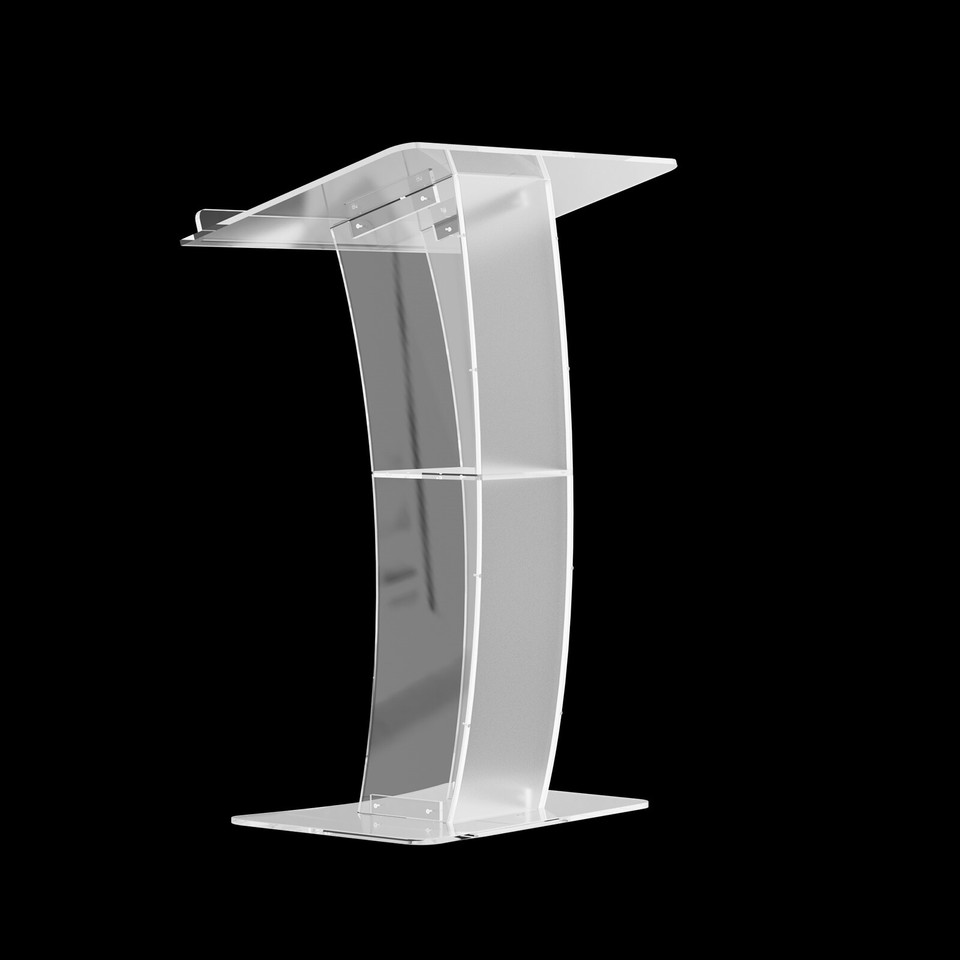 Acrylic Clear Podium Plexi-glass Pulpit School Conference Church Curve ...