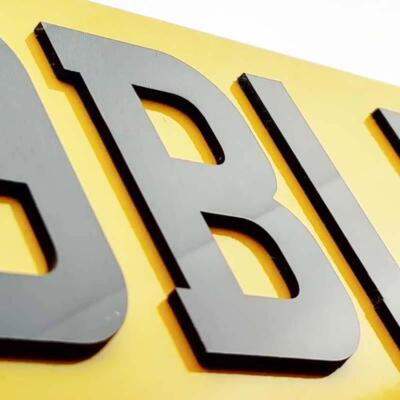 Acrylic 3mm 4D Number Plate Letters - SELF ADHESIVE DIY UPGRADE 3D ...