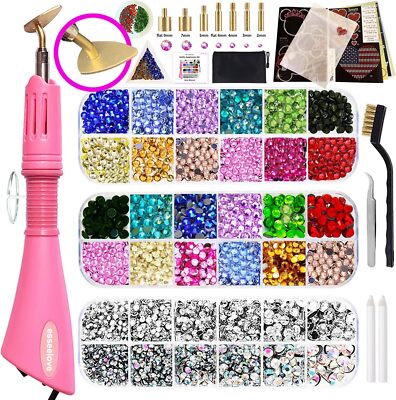 Deluxe Bedazzler Kit with 3560 Rhinestones and Hotfix Applicator Tools ...