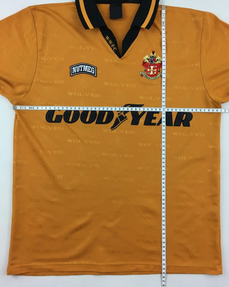 Wolverhampton Wolves 1995 1996 Goodyear shirt jersey Nutmeg 1990s ...