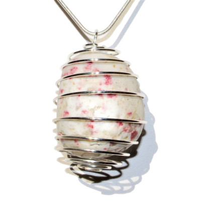 CHARGED Cinnabrite Crystal Pendant 20" Stainless Steel Chain & Charger ...