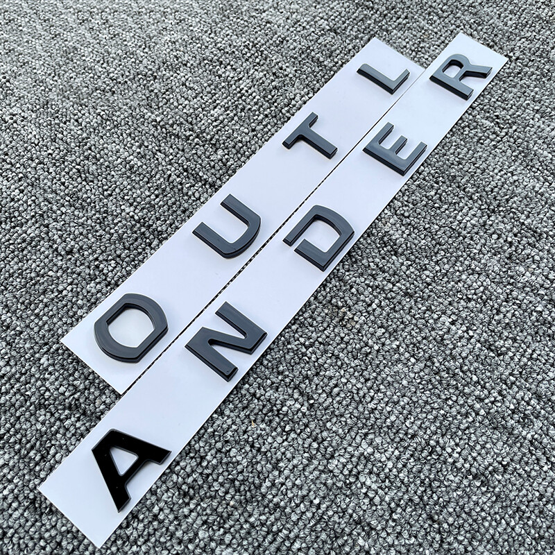 For Mitsubishi Outlander Hood Letter Badge Nameplate Emblem Sport Black ...