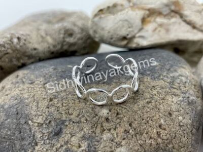 925 Sterling Silver Ring, Circle Ring Adjustable Ring Simple Minimalist ...
