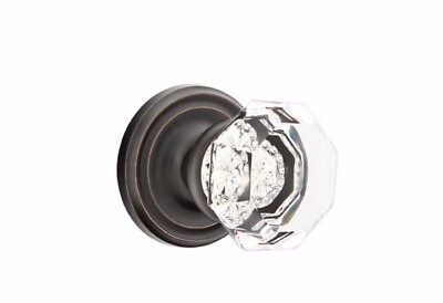 Emtek Privacy Set - Regular Rosette With Old Town Crystal Knob ...