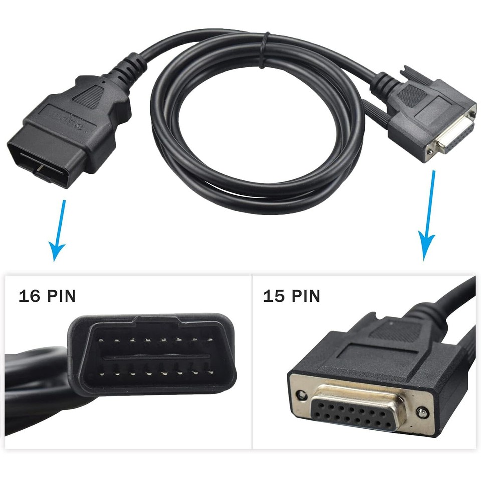 OBD2 OBDII Cable For Launch CRP 123 X Pro Creader VII+ & CRP 129 VIII ...