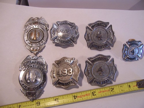 Vintage Retired Obsolete Fire Dept Badge lot Hopatcong NJ 7 pc | eBay