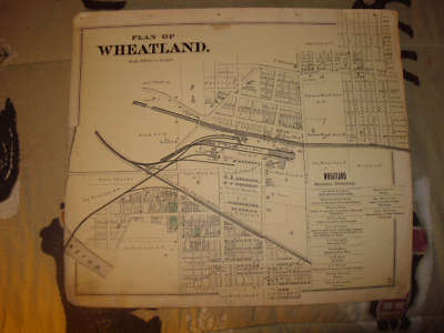 1873 WHEATLAND MERCER COUNTY PENNSYLVANIA ANTIQUE MAP N | eBay
