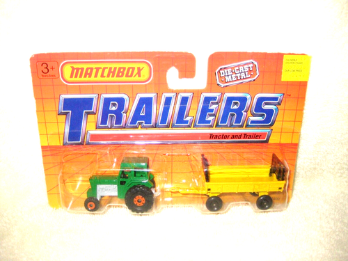 MIP Matchbox Trailers Lot with Green 1978 Ford Tractor & Yellow 1967 ...