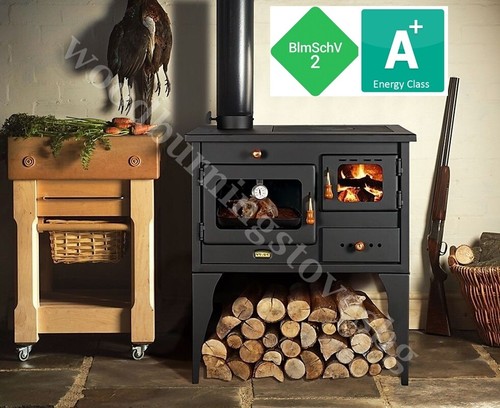 Küchenofen Holzherd Kaminofen Rauchrohr Links Prity 1P34L 10,1kw. BImSchV2 EEK-A 3800215098383 ...