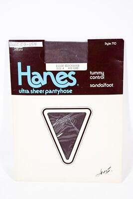 Vintage 1985 Hanes Ultra Sheer Tummy Control Sandlefoot 710 Size A ...