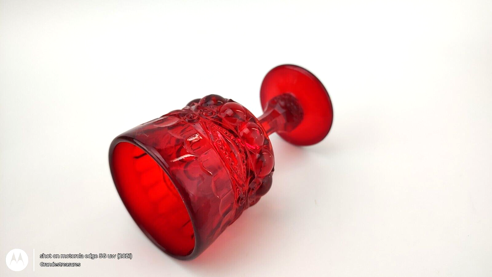 Vtg Mosser Glass Ruby Red Eye Winker 4.5 in. Cordial Glass L.G, Wright ...