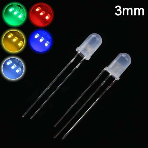 Ultra Bright LEDs 3mm Red Green Yellow Blue White Common Cathode/Anode ...
