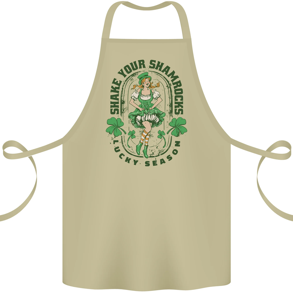 St Patricks Day Shake Your Shamrocks Cotton Apron 100% Organic | eBay