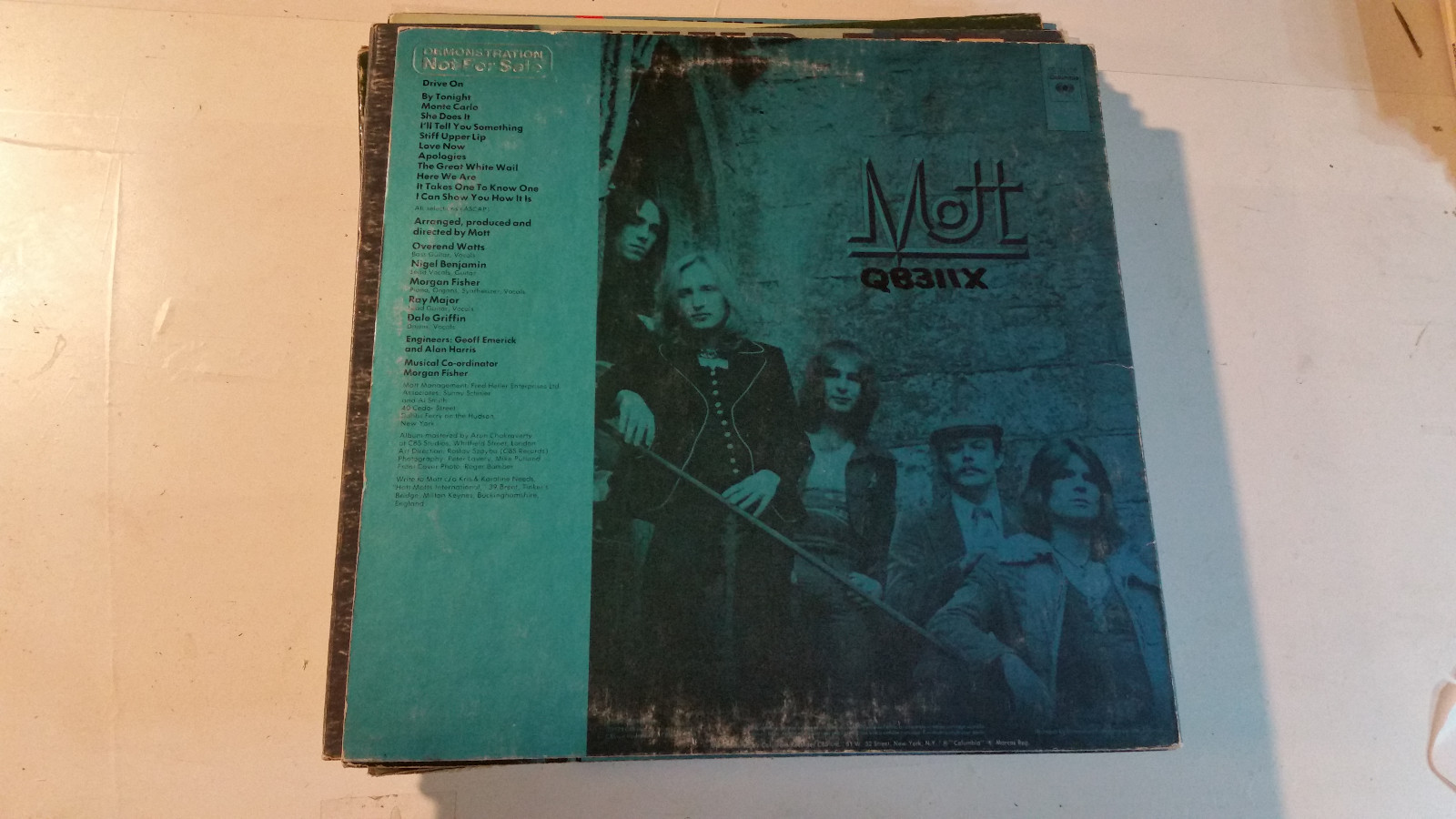 Mott LP DRIVE ON promo `75 orig inner sleeve (the hoople) glam rock ...