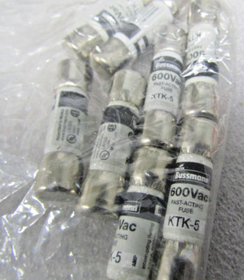 8) NEW BUSSMANN KTK-5 LIMITRON 5 AMP 600 VAC FUSE BOX OF 8 | eBay