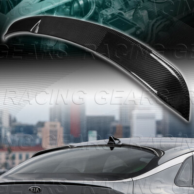 REAL CARBON FIBER REAR ROOF WINDOW VISOR SPOILER WING FIT 21-24 KIA K5 ...