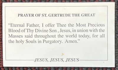 Prayer Card: Prayer of St. Gertrude the Great ***NEW*** | eBay