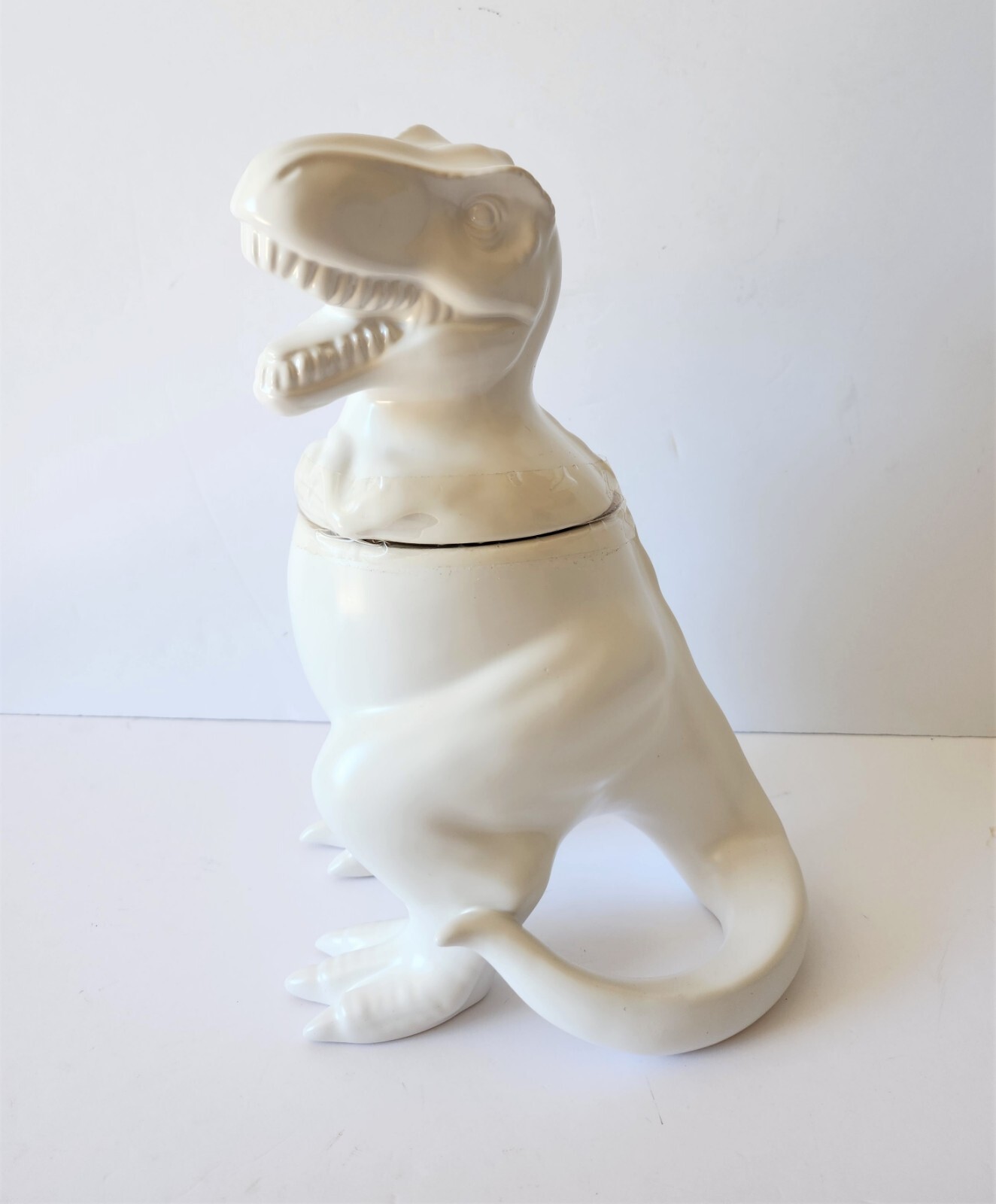 T-rex Dinosaur Cookie Jar Stoneware Matte White 12â Threshold ...