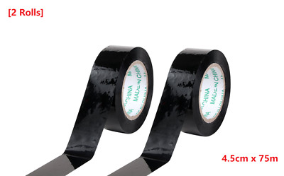 [2x] Pure Black Packing Tape Sealing Tapes Masking Tape Pure Black ...