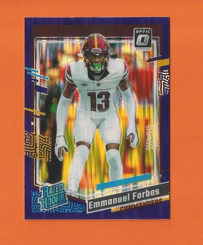 2023 DONRUSS OPTIC RATED ROOKIE PURPLE SHOCK PRIZM EMMANUEL FORBES #299 ...