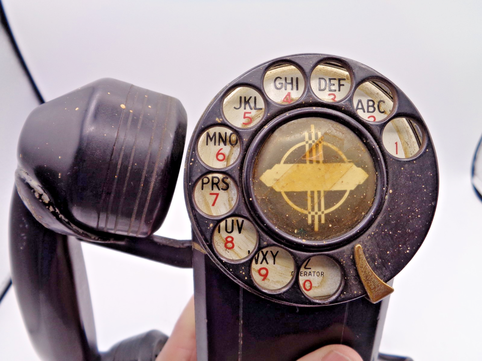Vintage 1940's Automatic Electric Company Monophone Black Dial Wall ...