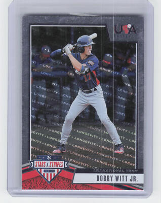 2019 Panini Stars & Stripes USA Baseball #48 Bobby Witt Jr. Longevity ...
