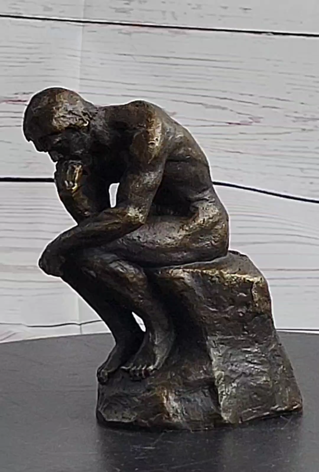 Auguste Rodin The Thinker Thinking Man Nude Male Figure Bronze ...