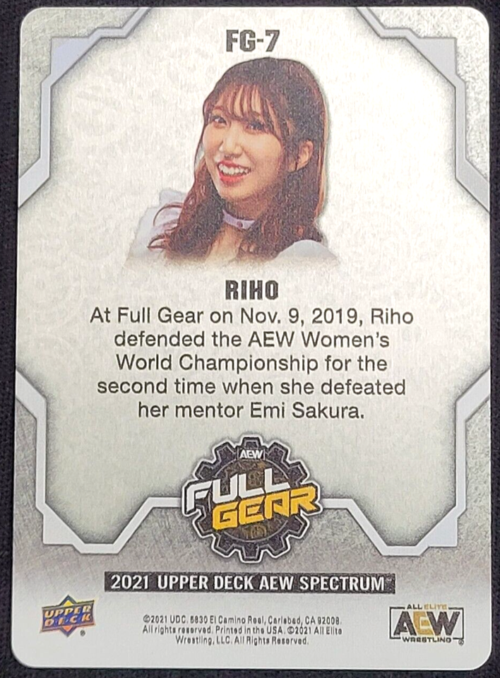 2021 UPPER DECK AEW SPECTRUM RIHO FULL GEAR SP METAL CARD | eBay