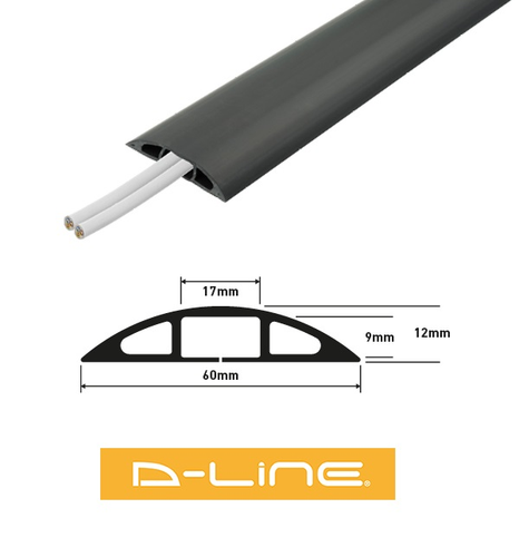 D-Line Floor Cable Protector 60mm x 12mm Light Duty Home and Office ...