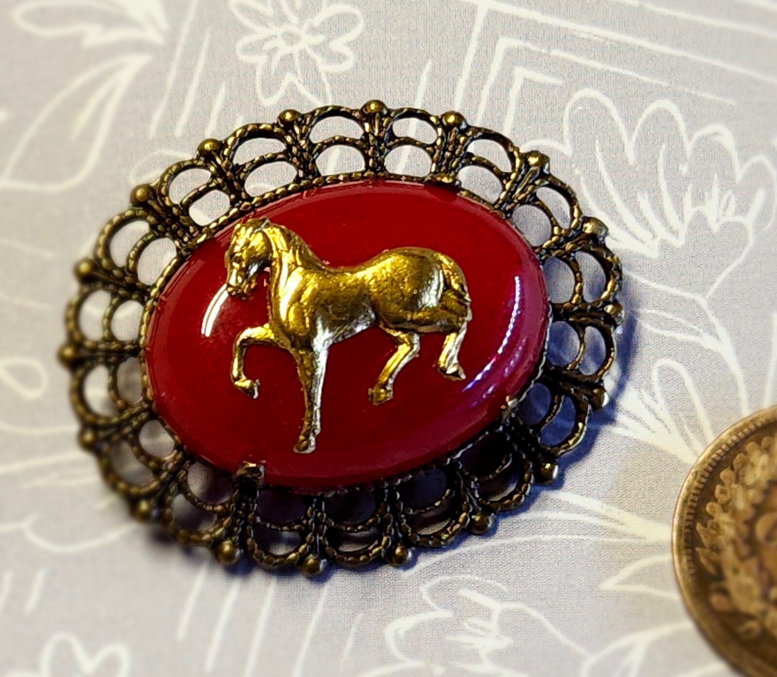 Equestrian Lapel Bag Pin - Natural dyed White Jade - Prancing Horse | eBay