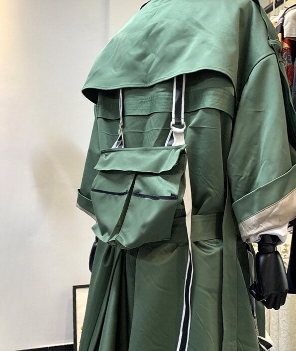 Mens Cyberpunk Overcoat Urban Outdoor Techwear Yama Style Coat Japanese ...