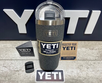 YETI Rambler 16oz pint/20oz Stackable Cup *BLACK STONE!* w/Matching ...