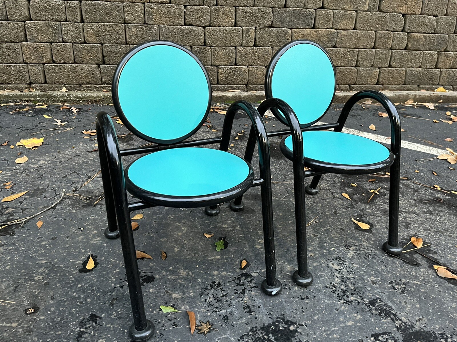 Postmodern Memphis Style Children's Chairs (Pair) Set Kinetics Teal ...