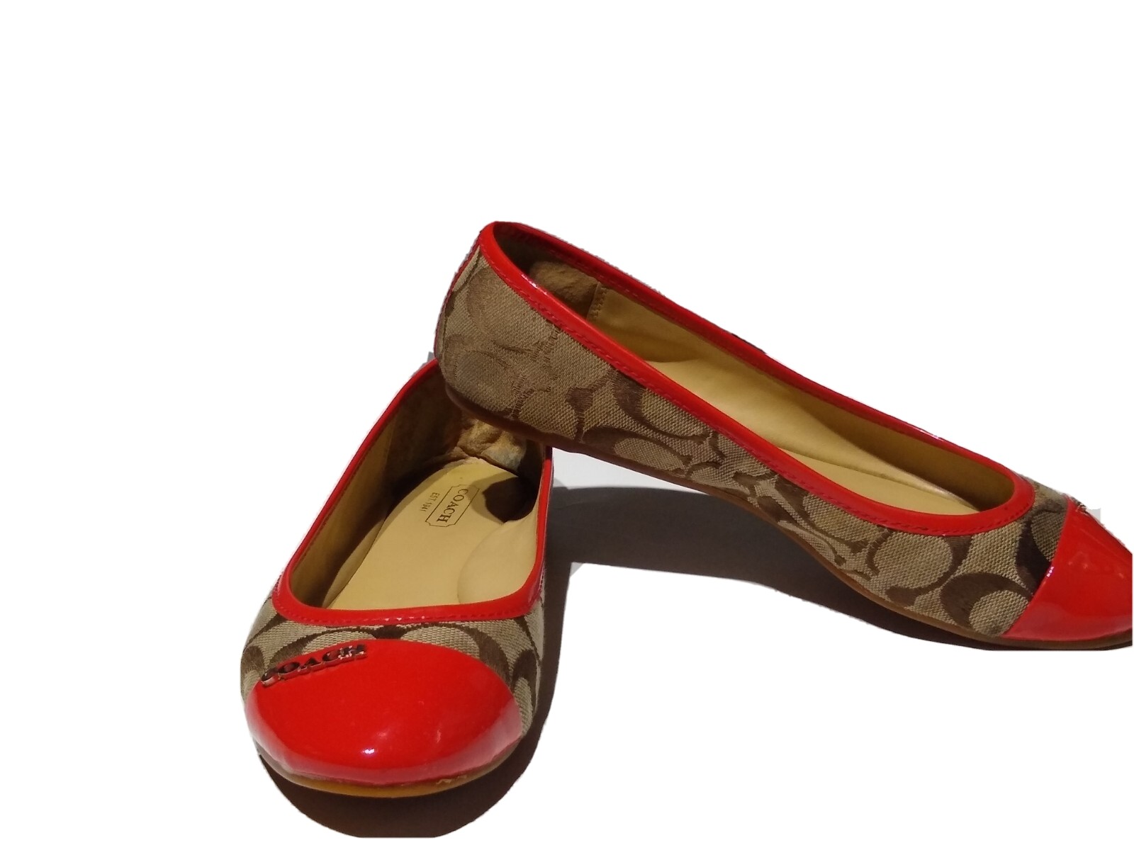 Coach Darena Signature Patent Leather Ballet Flats Kh… - Gem