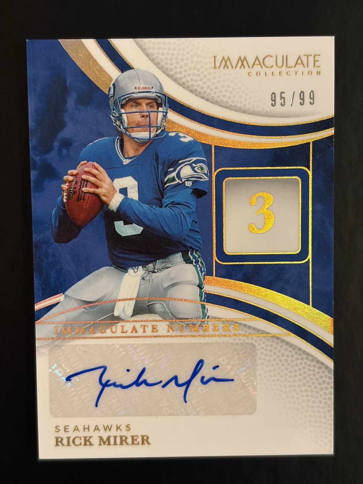 2025 Panini Immaculate Rick Mirer Numbers Signatures Auto /99 Seahawks ...